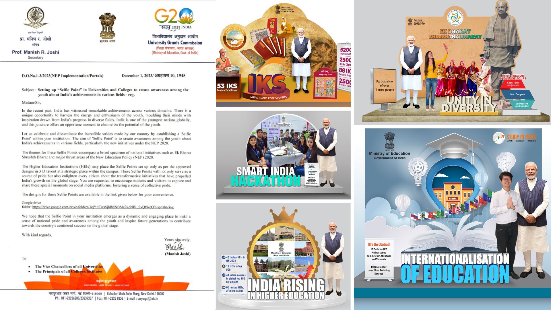 UGC asked all universities to set up a selfie point with PM's Photo